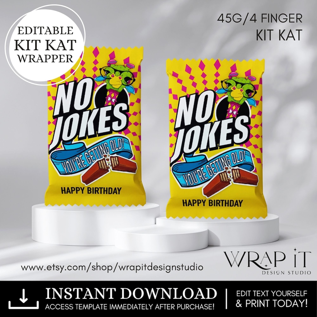 EDITABLE Birthday Chocolate Candy Bar Wrapper | Personalised Kit Kat ...