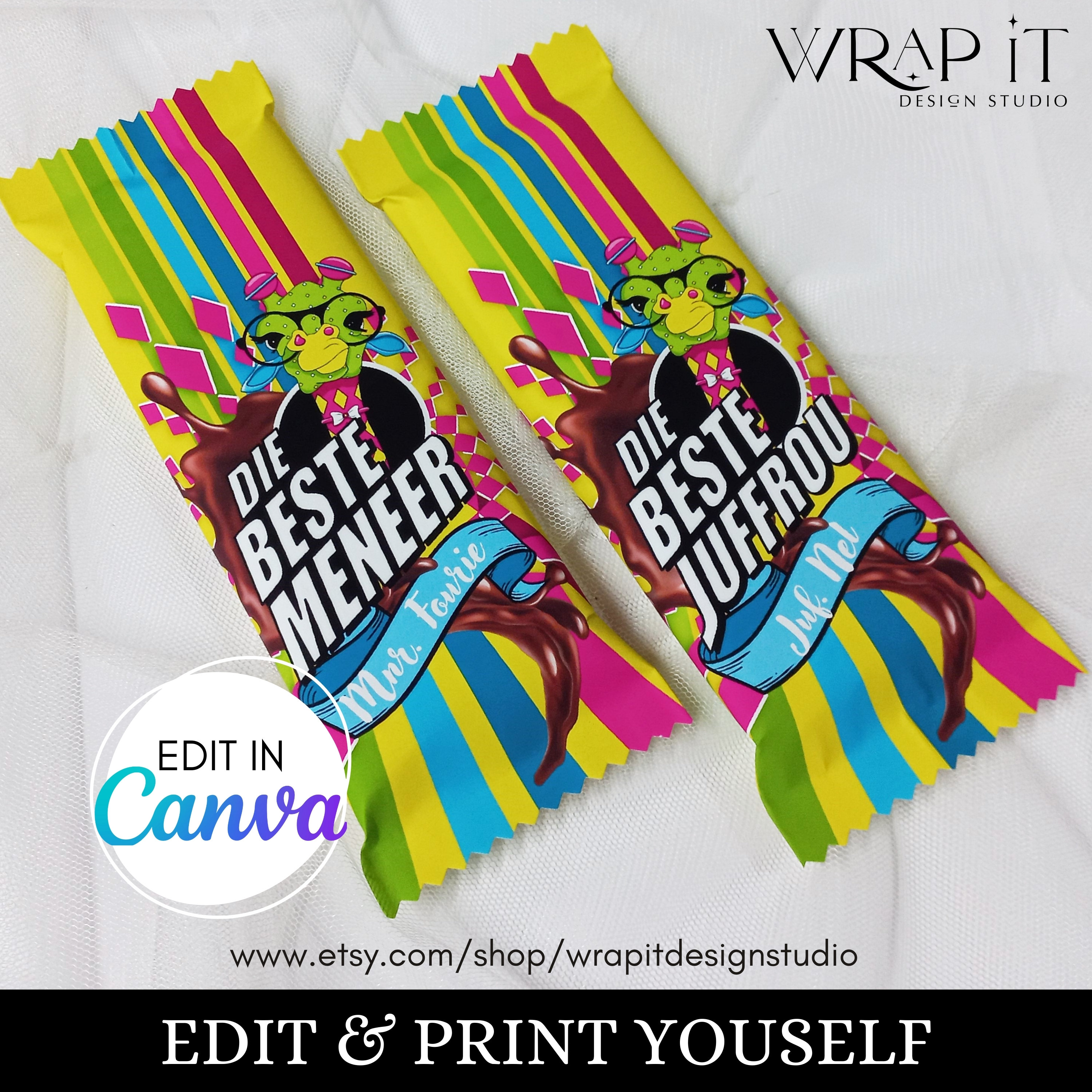 EDITABLE Teacher Appreciation Gift Chocolate Wrapper | Dankie Juffrou ...