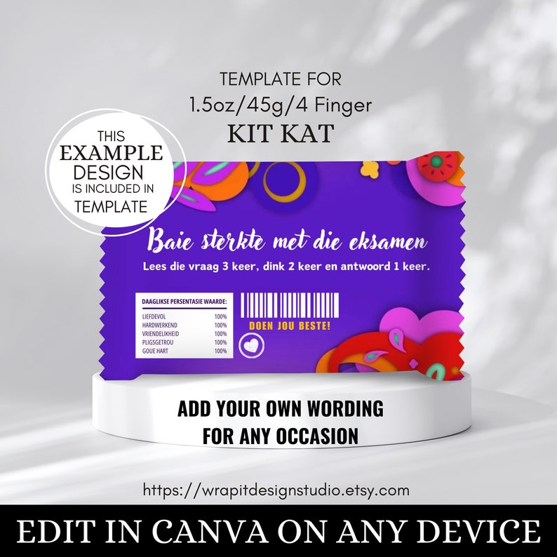 EDITABLE Chocolate Bar Label Template Blank Chocolate Wrapper Design ...