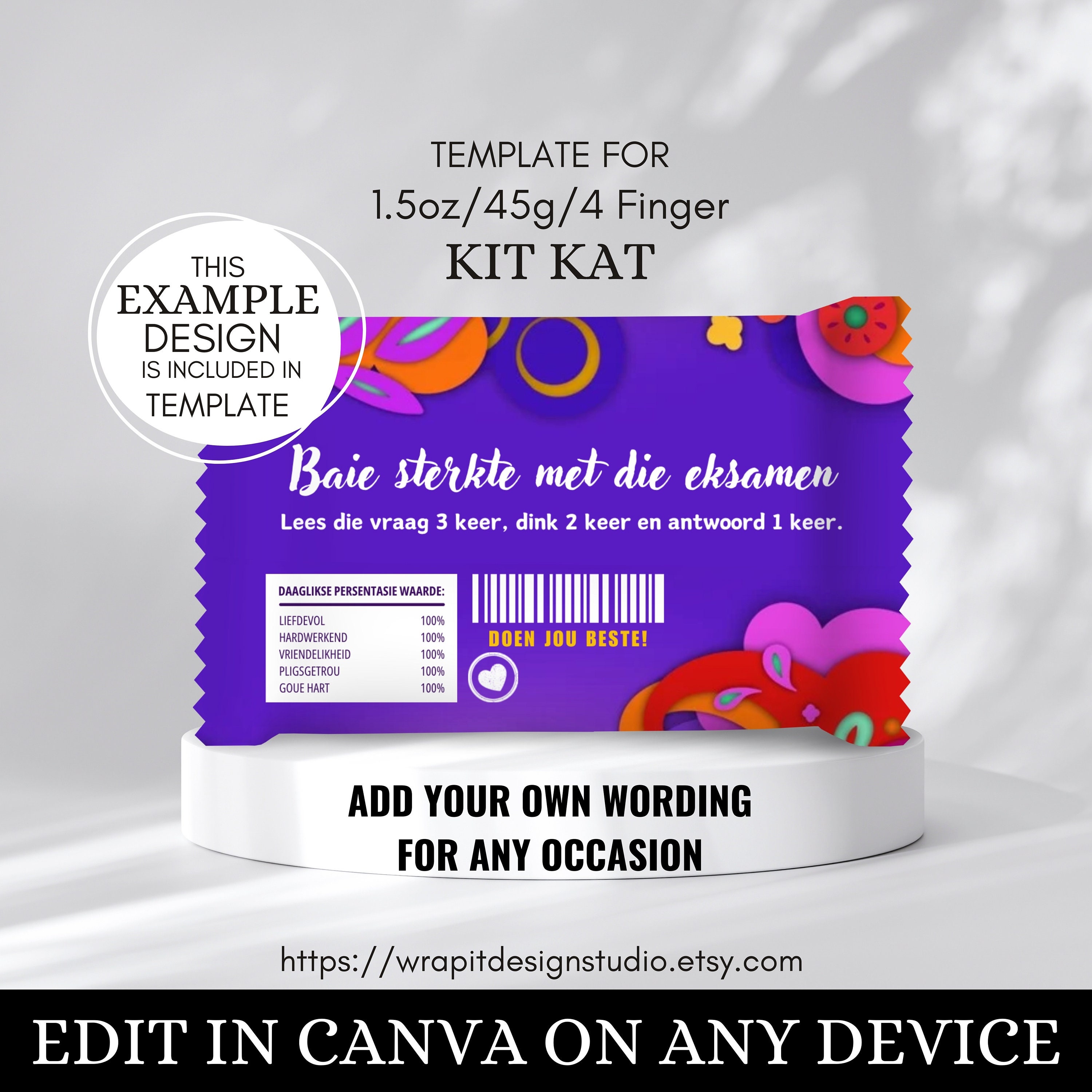 EDITABLE Chocolate Bar Label Template | Blank Chocolate Wrapper Design ...