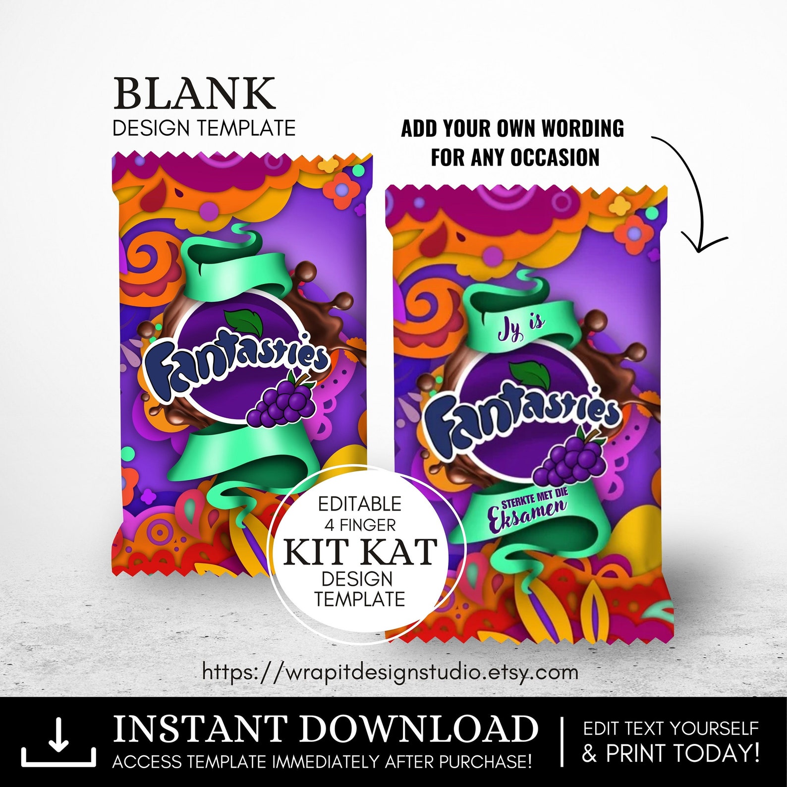 EDITABLE Chocolate Bar Label Template | Blank Chocolate Wrapper Design ...