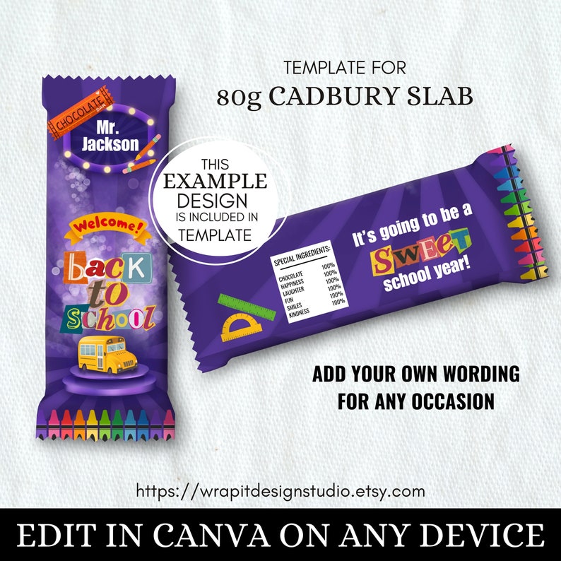 EDITABLE Blank Chocolate Bar Wrapper Label Template | Wedding Favor ...