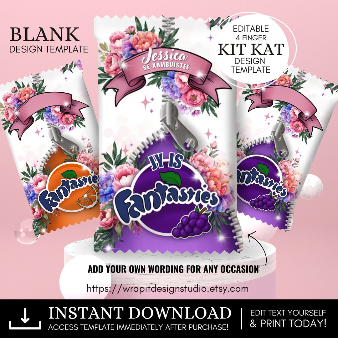 EDITABLE Chocolate Bar Label Wrapper | Canva Blank Template | Party ...