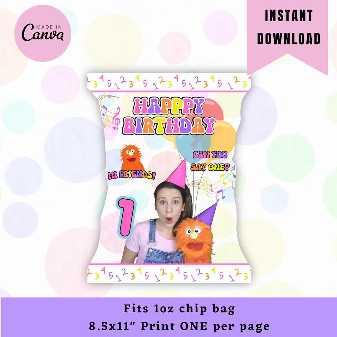 Ms Rachel Chip Bag, Ms Rachel Birthday Decor, Instant Download - Etsy UK