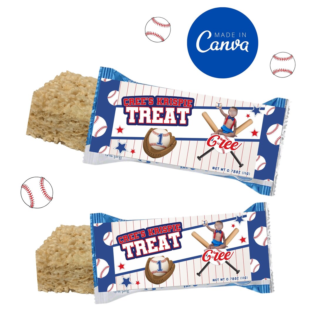 Baseball Krispie Treat, Baseball Sports Wrapper, Baseball Birthday ...