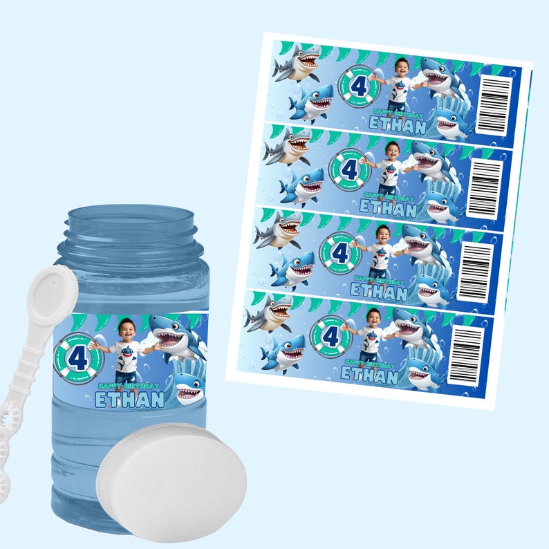 Editable Baby Shark Bundle | 12 Party Labels | Kids Birthday Decor ...