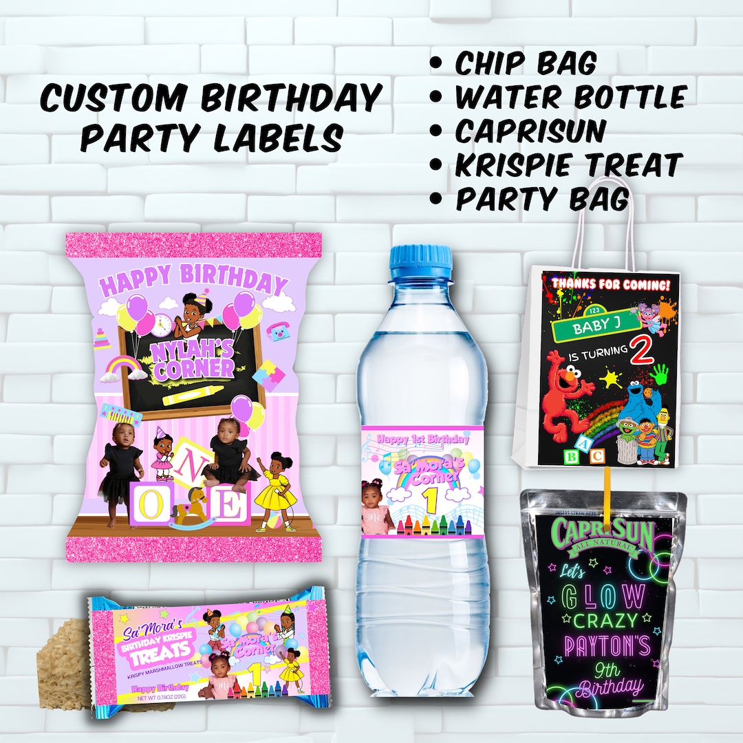 Custom Birthday Party, Custom Party Favors, Party Bundle Set, Custom ...