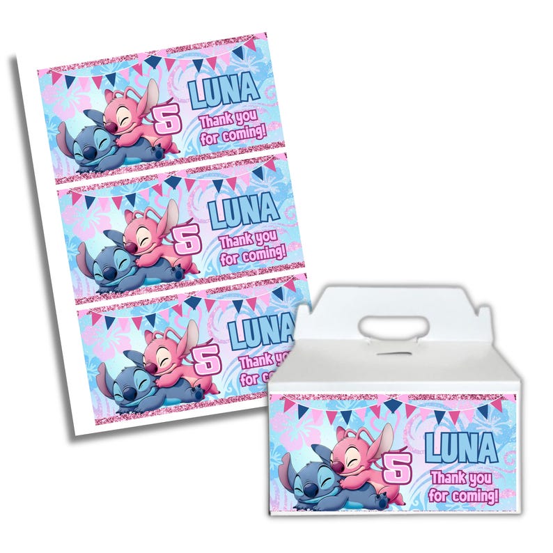 Stitch & Angel Birthday Party Bundle - Chips Bag - Capri Sun Label ...