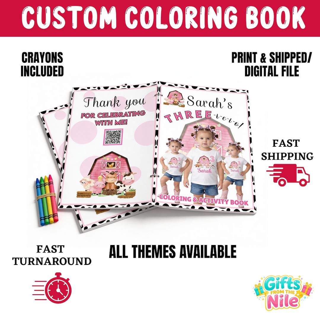 Personalized Birthday Coloring Book | Custom Party Favor (printable or ...