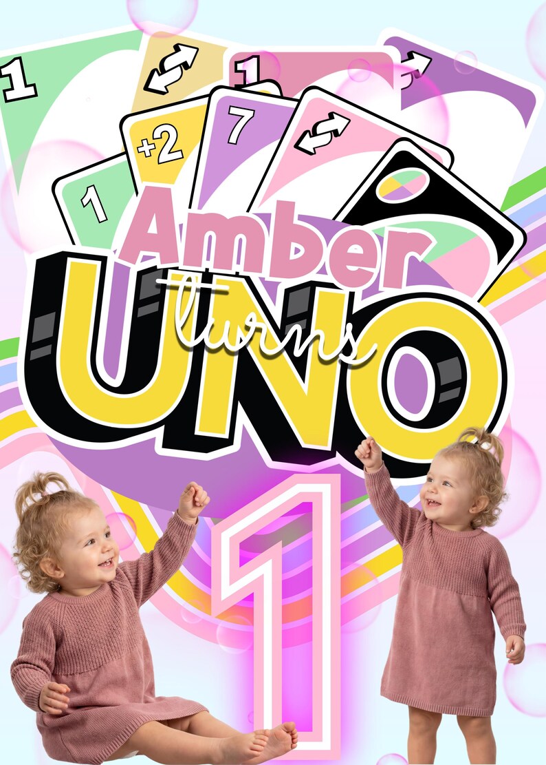 UNO Birthday Backdrop | Custom Name, Age, Photo (instant Download) - Etsy