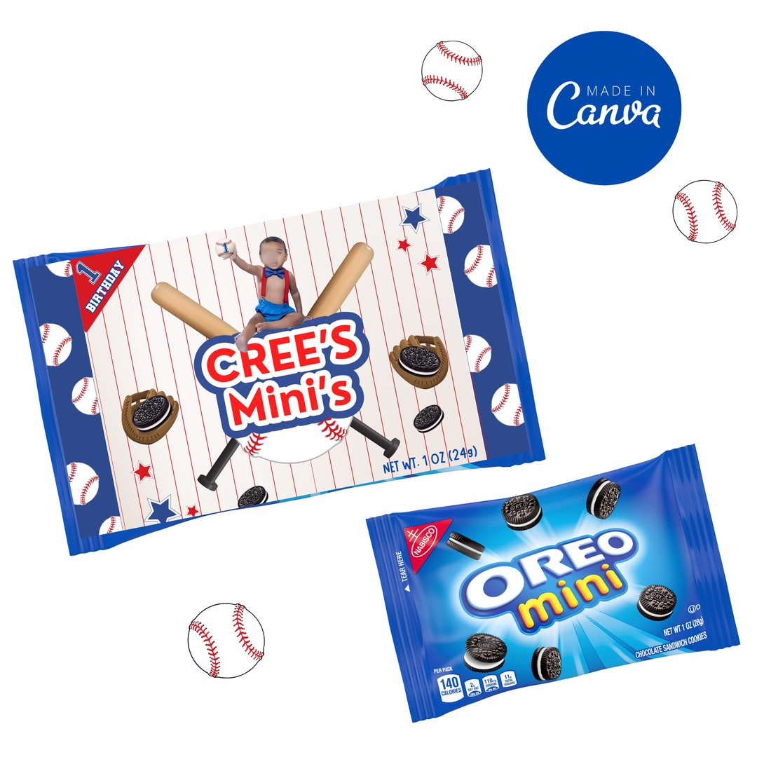 Baseball Mini Oreo, Baseball Sports Wrapper, Baseball Birthday ...