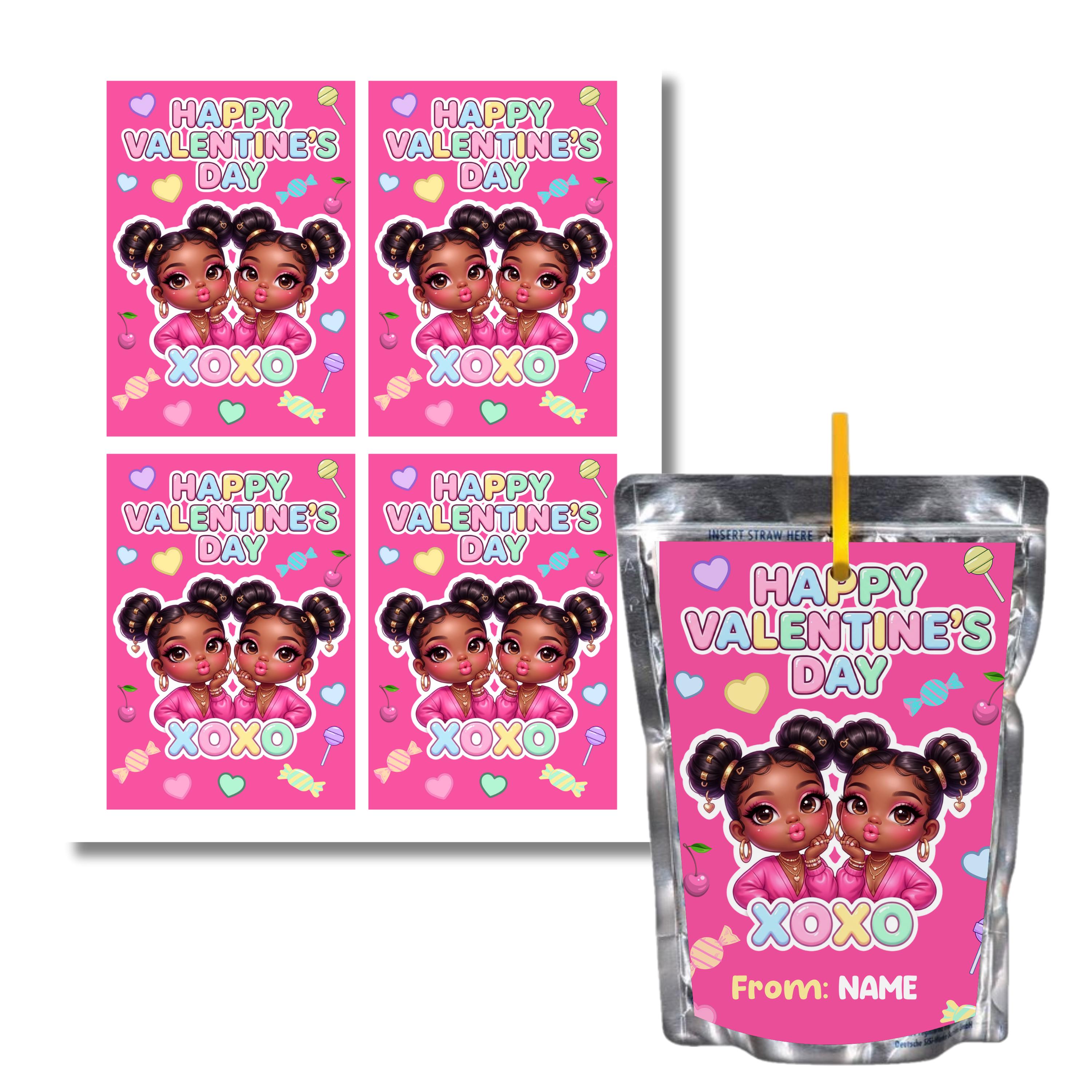 Chibi Valentine’s Day Chip Bag Label Template | Kids Party Favor Bundle ...
