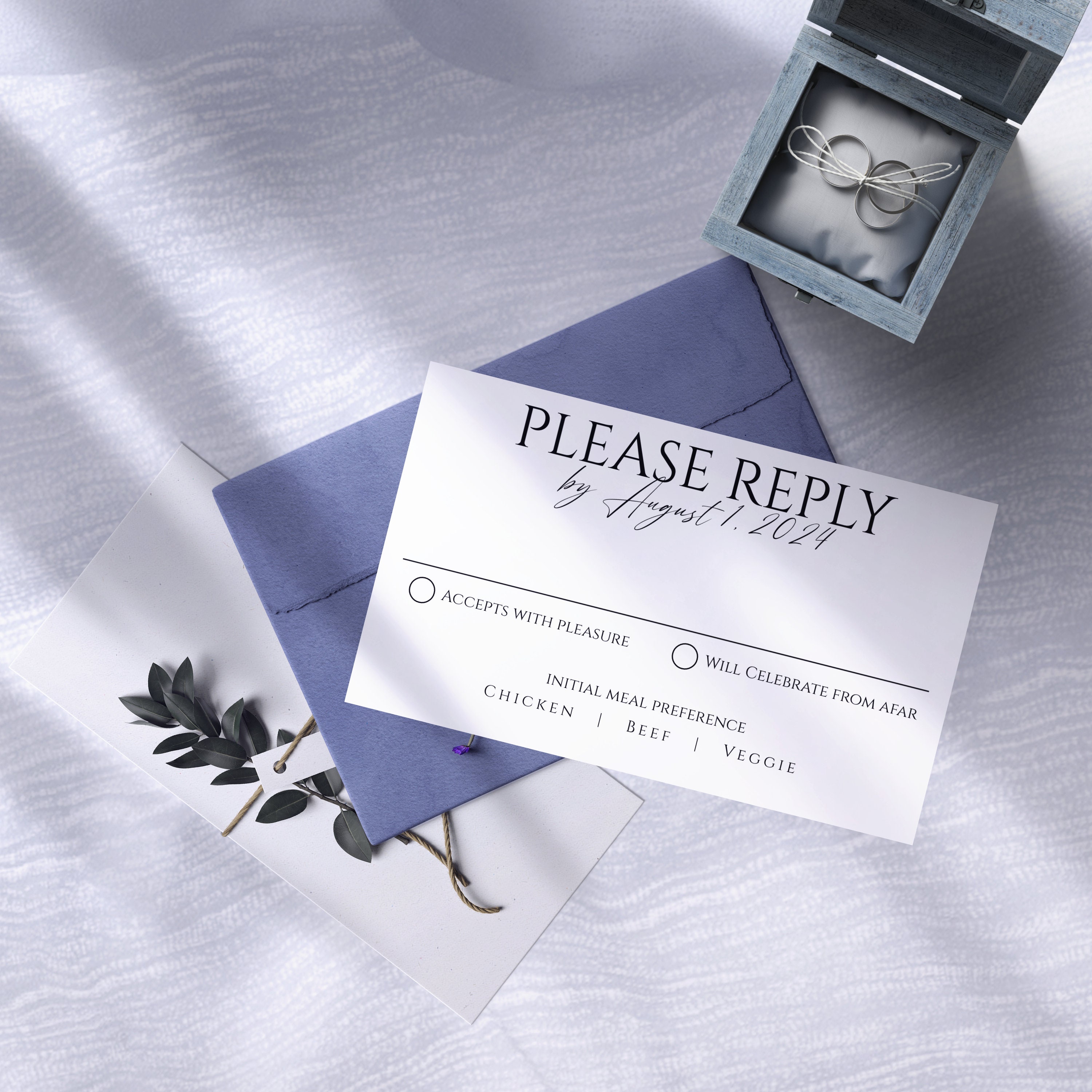 Modern RSVP Card | Minimalist Wedding Reply Card | Wedding Reply Insert ...