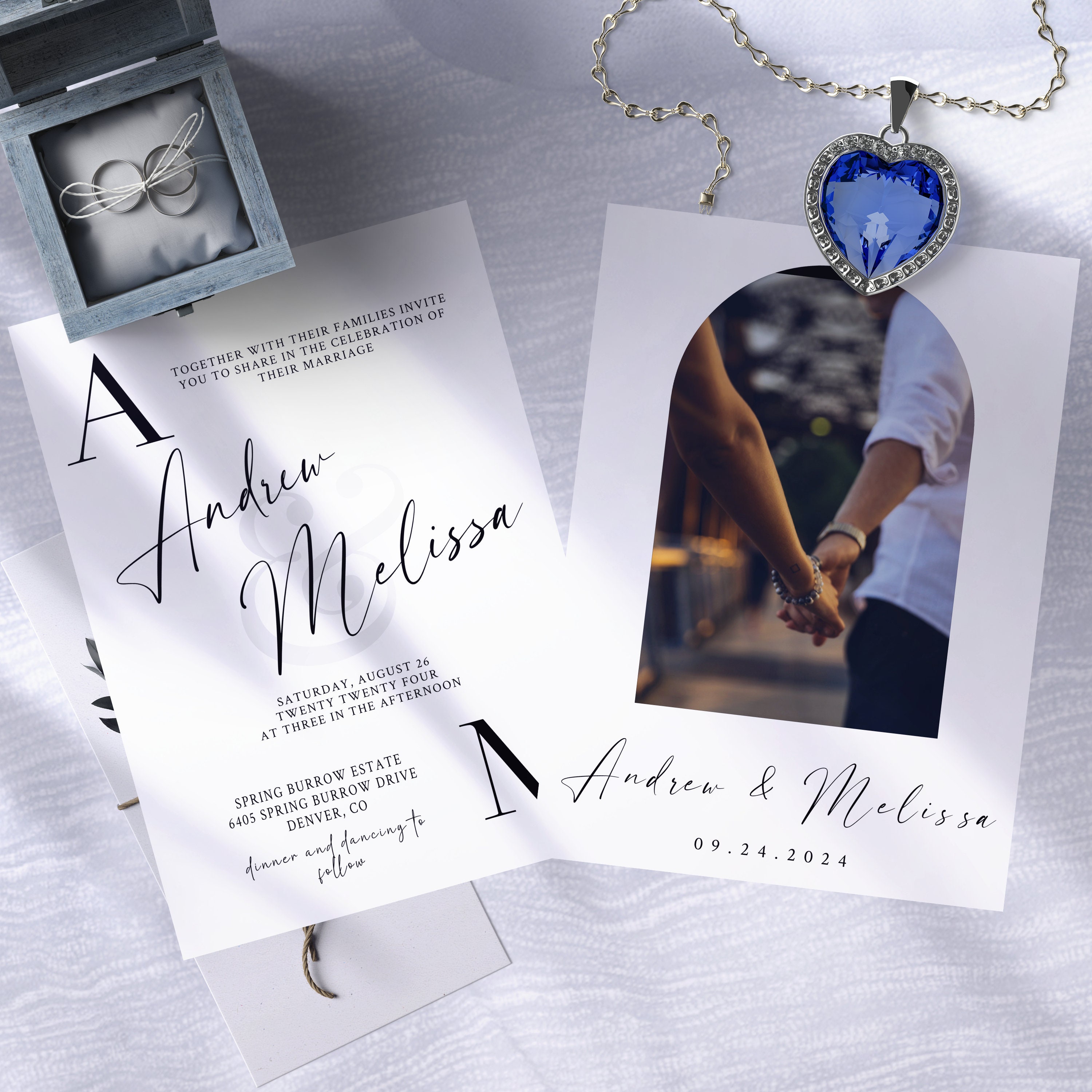 Wedding Invitation Template | Modern Minimalist Wedding | Editable ...