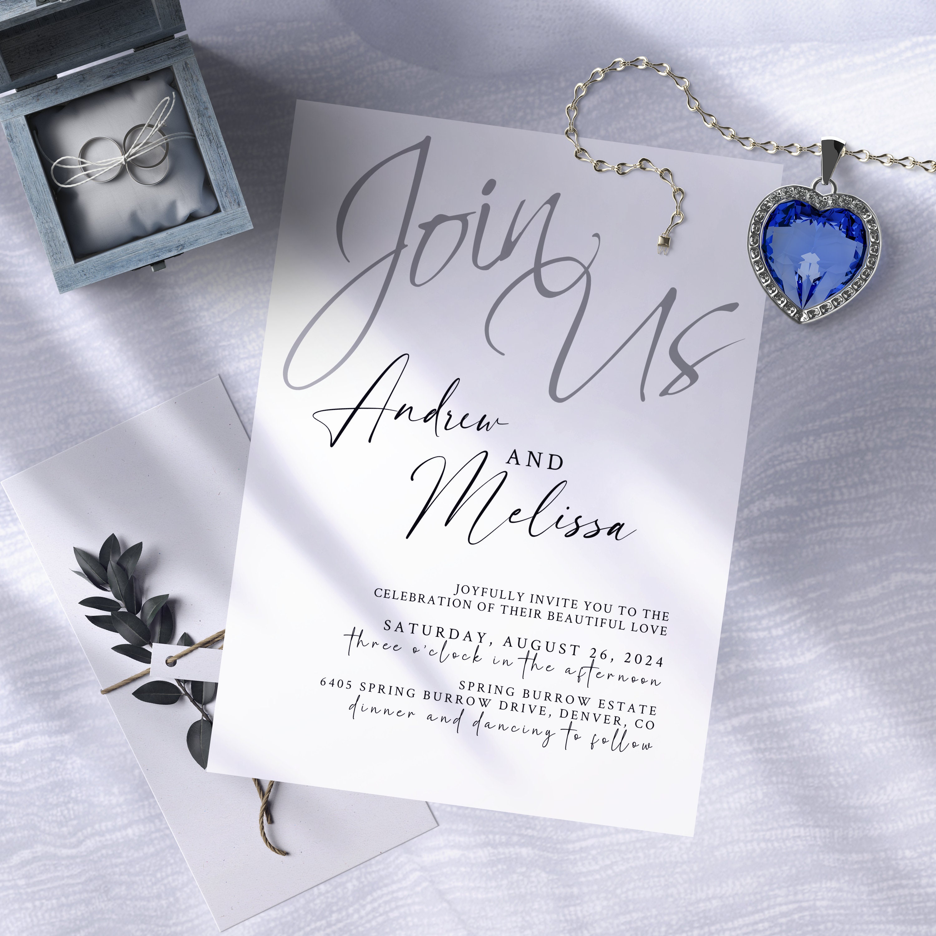 Minimalist Wedding Invitation Template | Editable Minimalist Invite ...