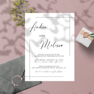 Simple Wedding Invitation Template | Cute Minimalist Wedding Invite ...