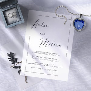 Simple Wedding Invitation Template | Cute Minimalist Wedding Invite ...