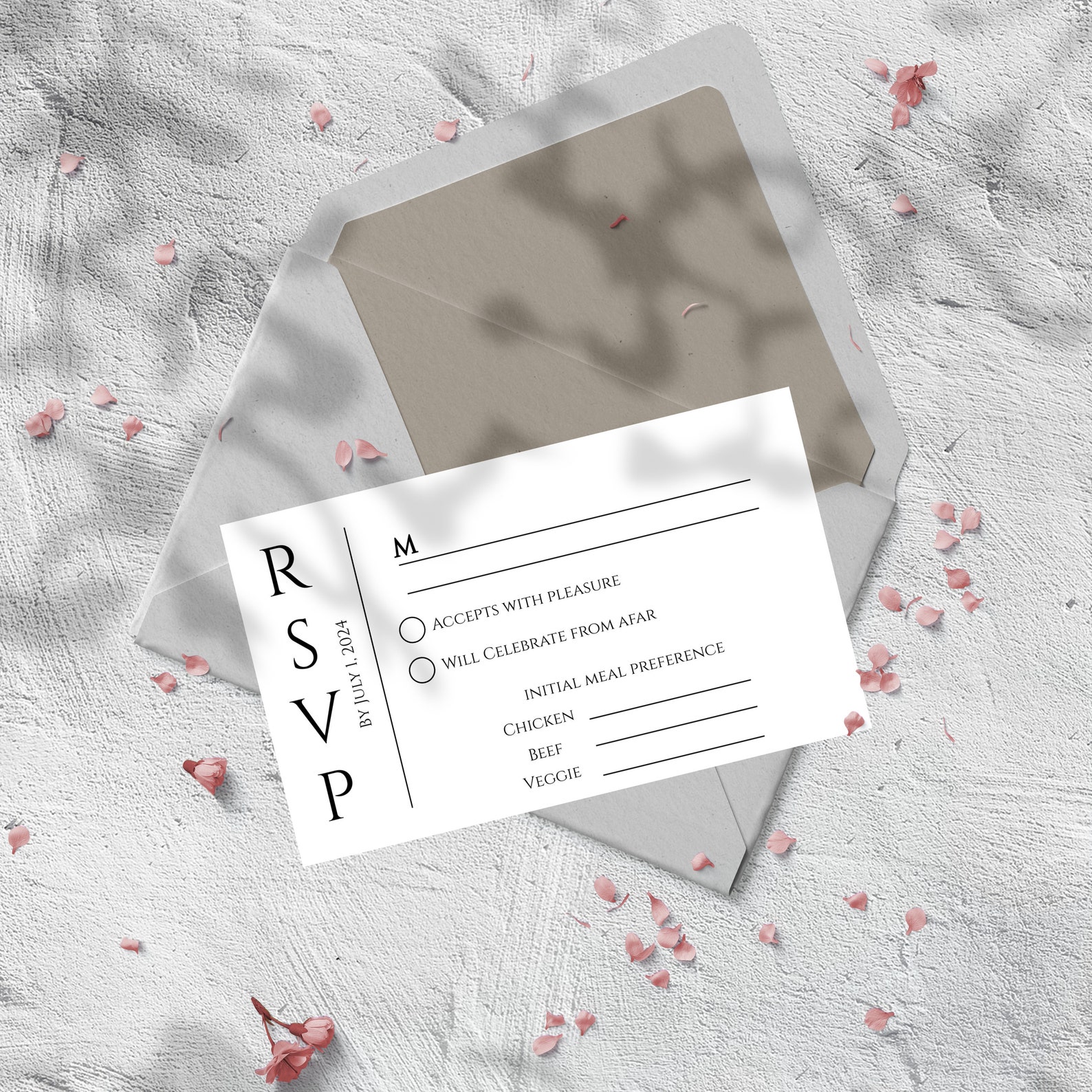 BOHO Wedding RSVP Card | Modern RSVP Card | Wedding Response Card ...