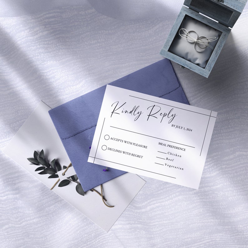 Modern Response Card | Simple Wedding Response Card | Cute Wedding RSVP ...