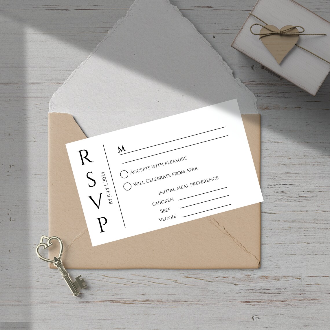 BOHO Wedding RSVP Card | Modern RSVP Card | Wedding Response Card ...