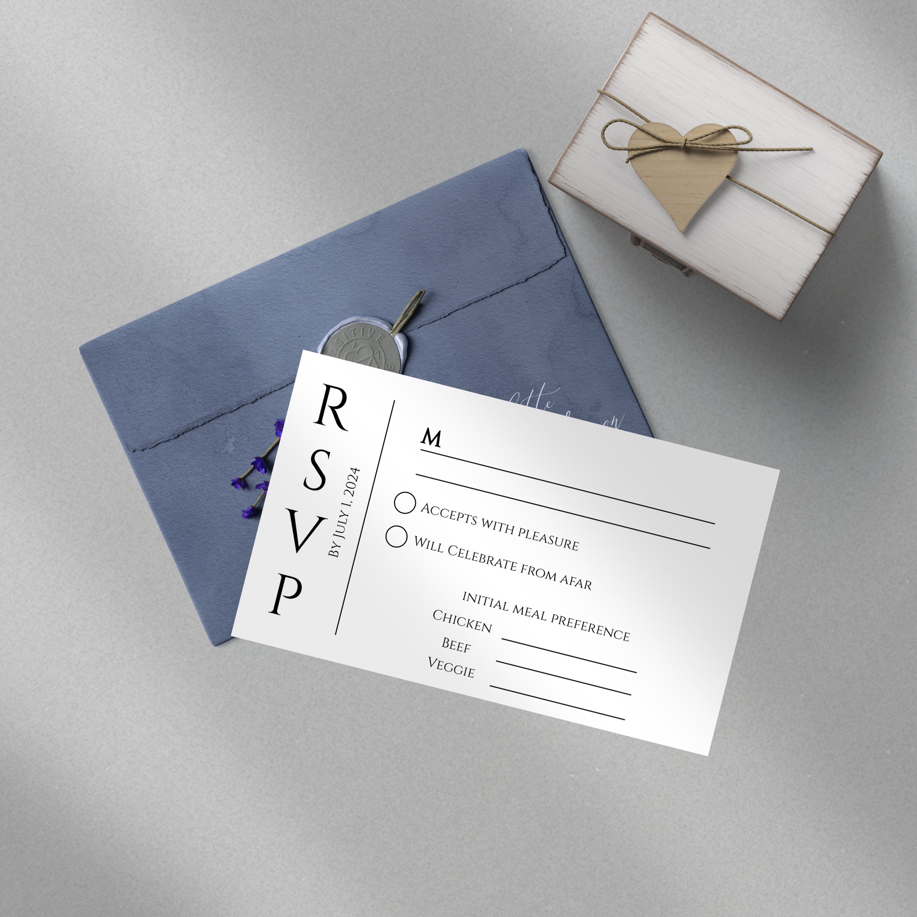 BOHO Wedding RSVP Card | Modern RSVP Card | Wedding Response Card ...