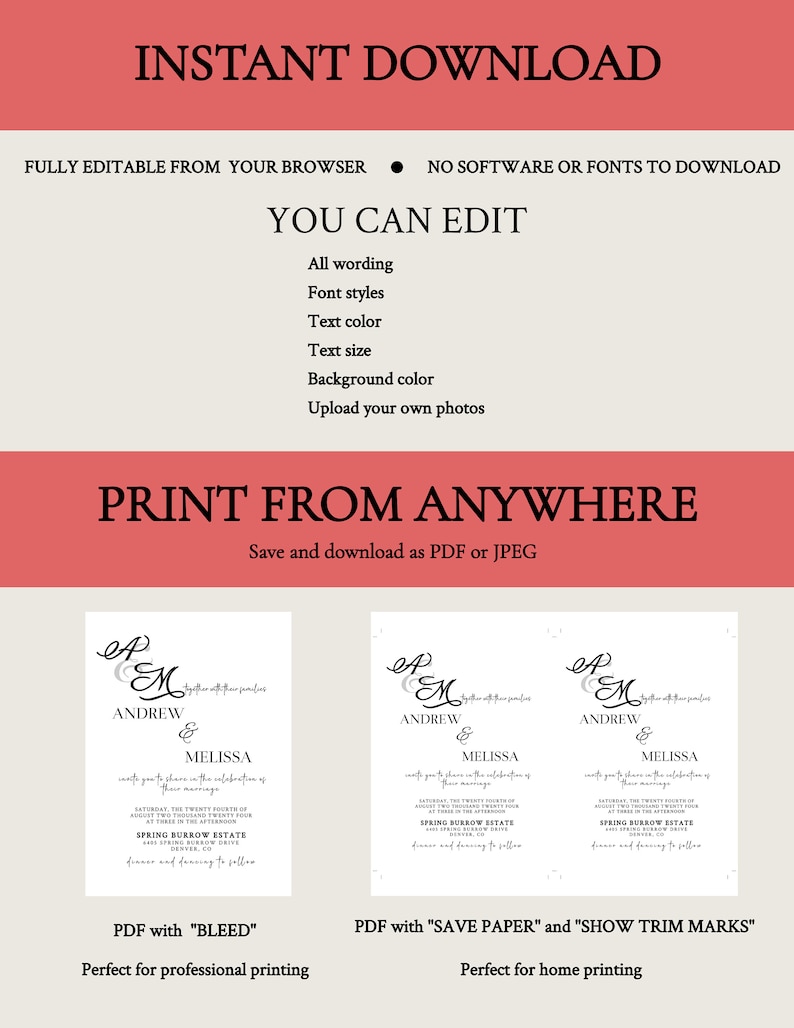 Modern Response Card | Simple Wedding Response Card | Cute Wedding RSVP ...