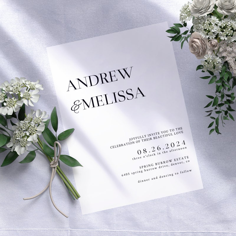 Simple Wedding Invitation - Etsy