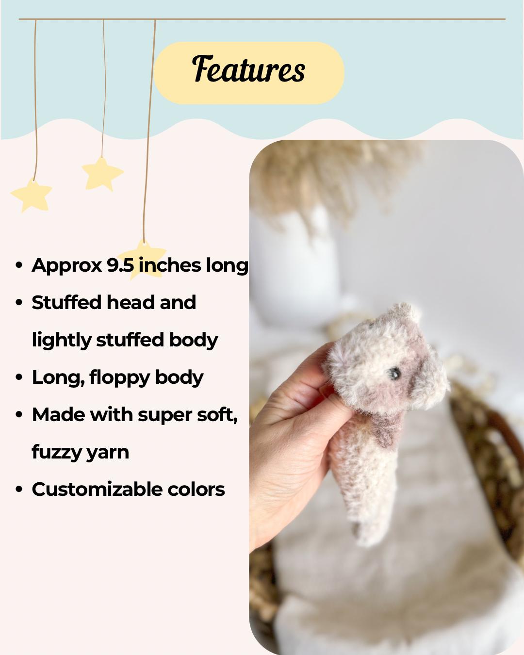 Crochet Fuzzy Ferret| Handmade Crochet Ferret | Handmade Crochet Weasel ...