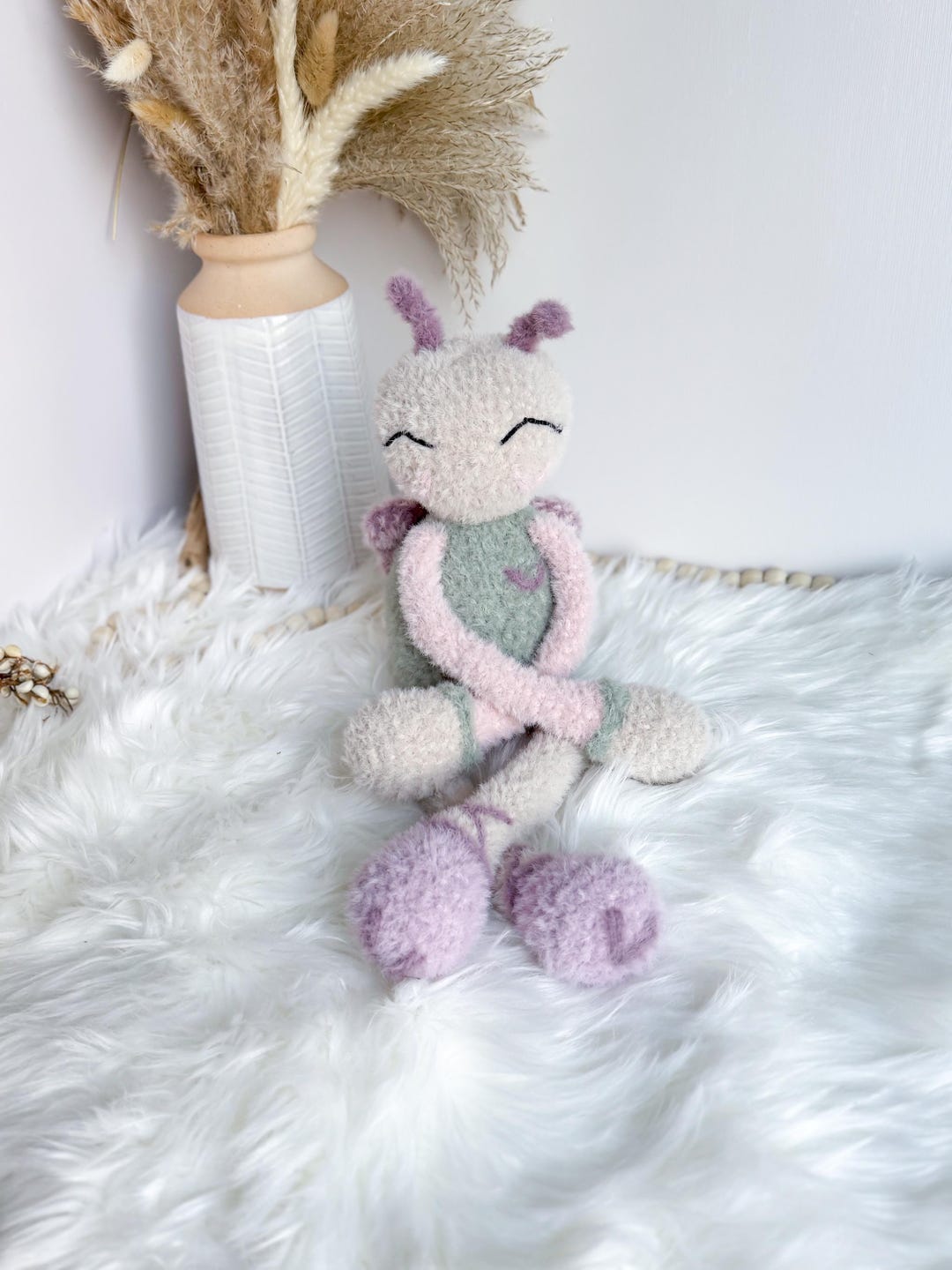 Crochet Love Bug Toy| Handmade Ladybug Plushie| Soft Fuzzy Love Bug ...