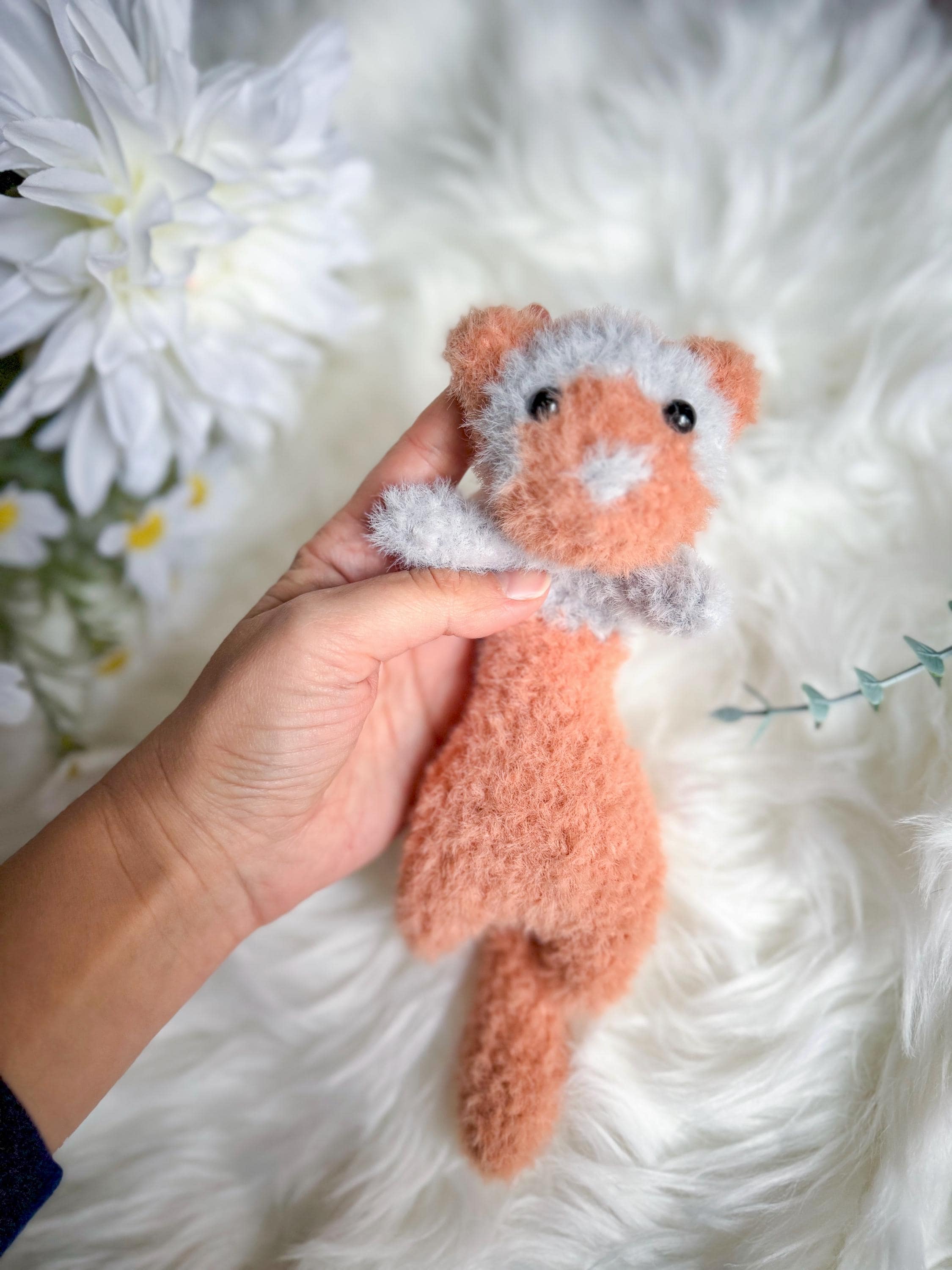 Crochet Fuzzy Ferret| Handmade Crochet Ferret | Handmade Crochet Weasel ...