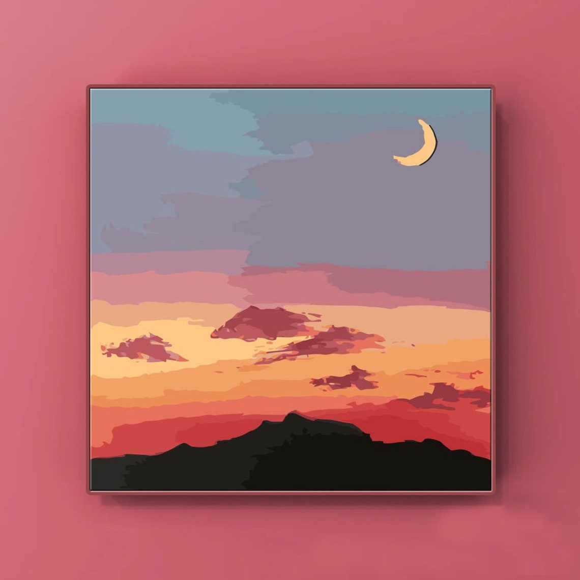 Landscape Paintings Drawing on Canvas DIY Painting Wall Art20x20cm Home ...