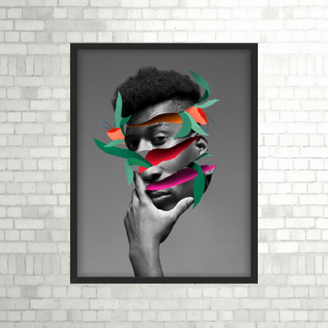 Psychedelic-portrait-collage Poster Print Wall Art Home Décor - Etsy
