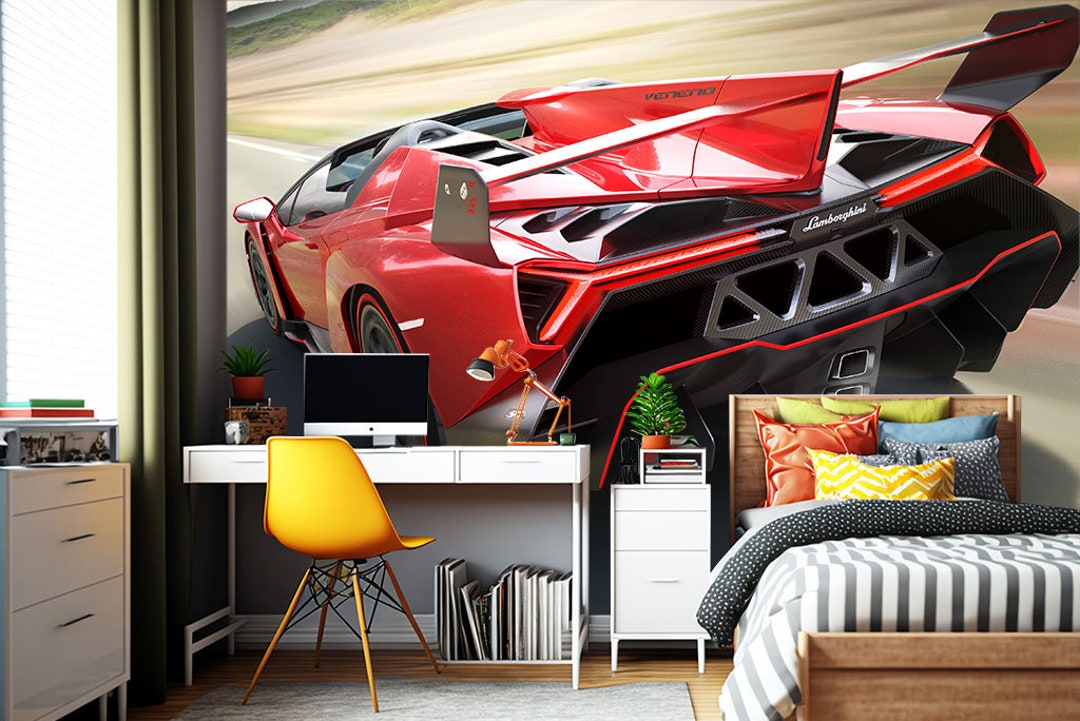 Lamborghini Veneno Roadstar Car Wall Mural Quality Pasteable - Etsy
