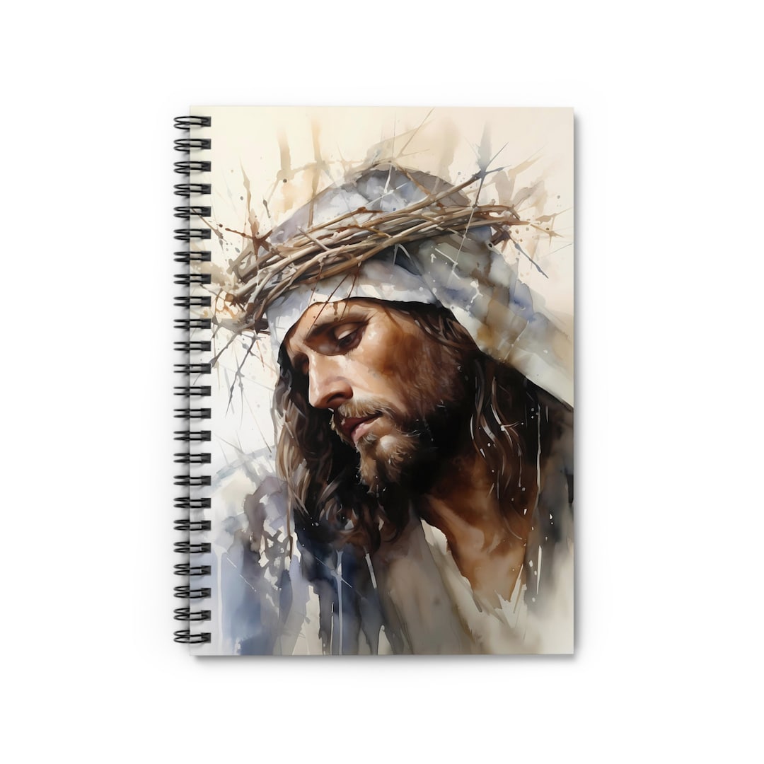 Thorn Crown Jesus Notebook Watercolor Christ Journal - Etsy