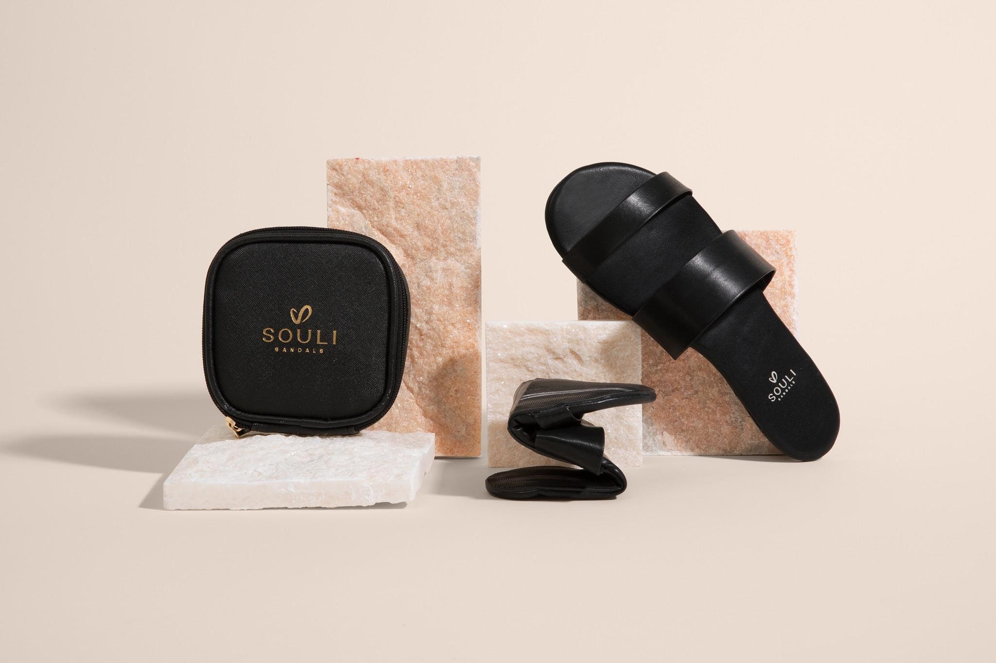 Foldable Slide Sandals, Memory Foam, Travel, Compact, Slip-on, Slides ...