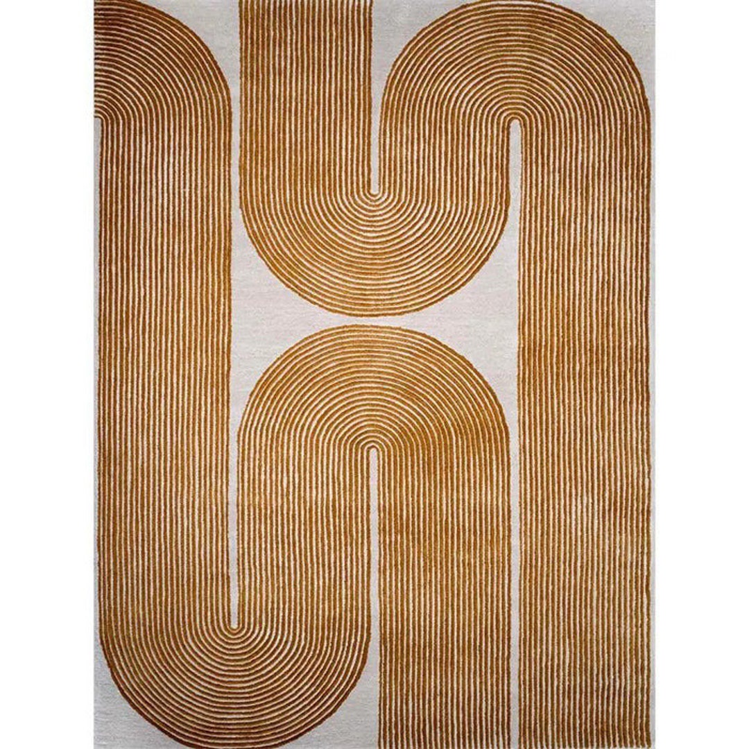 Cut Lupe Gold / Olive Green / Black Hand Made Area Hand Tufted Wool Rug ...