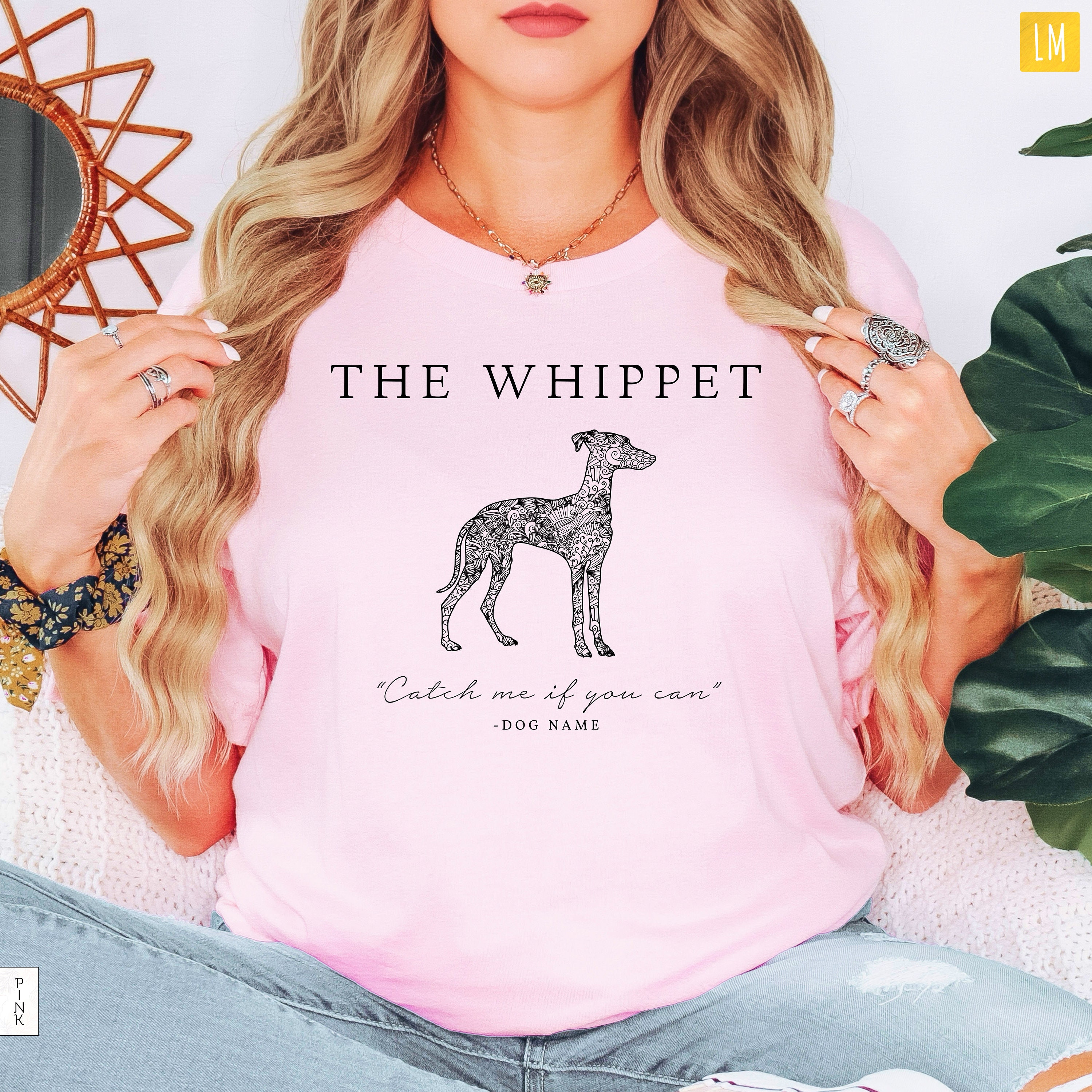 Custom Whippet T-shirt Personalize Your Text, Dog Lover Tee, Perfect ...
