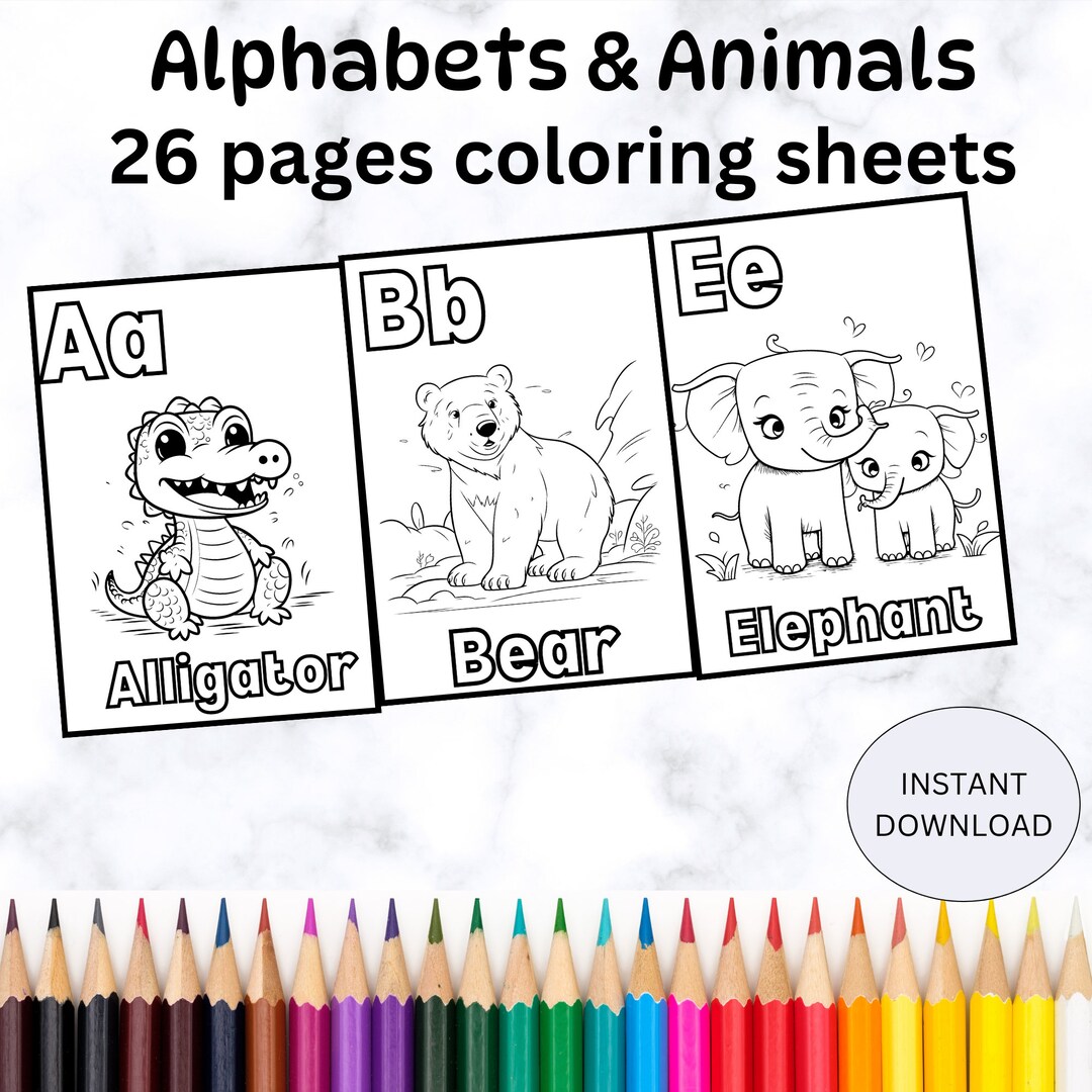 Alphabet Adventures: A Coloring Journey With Animal - Etsy