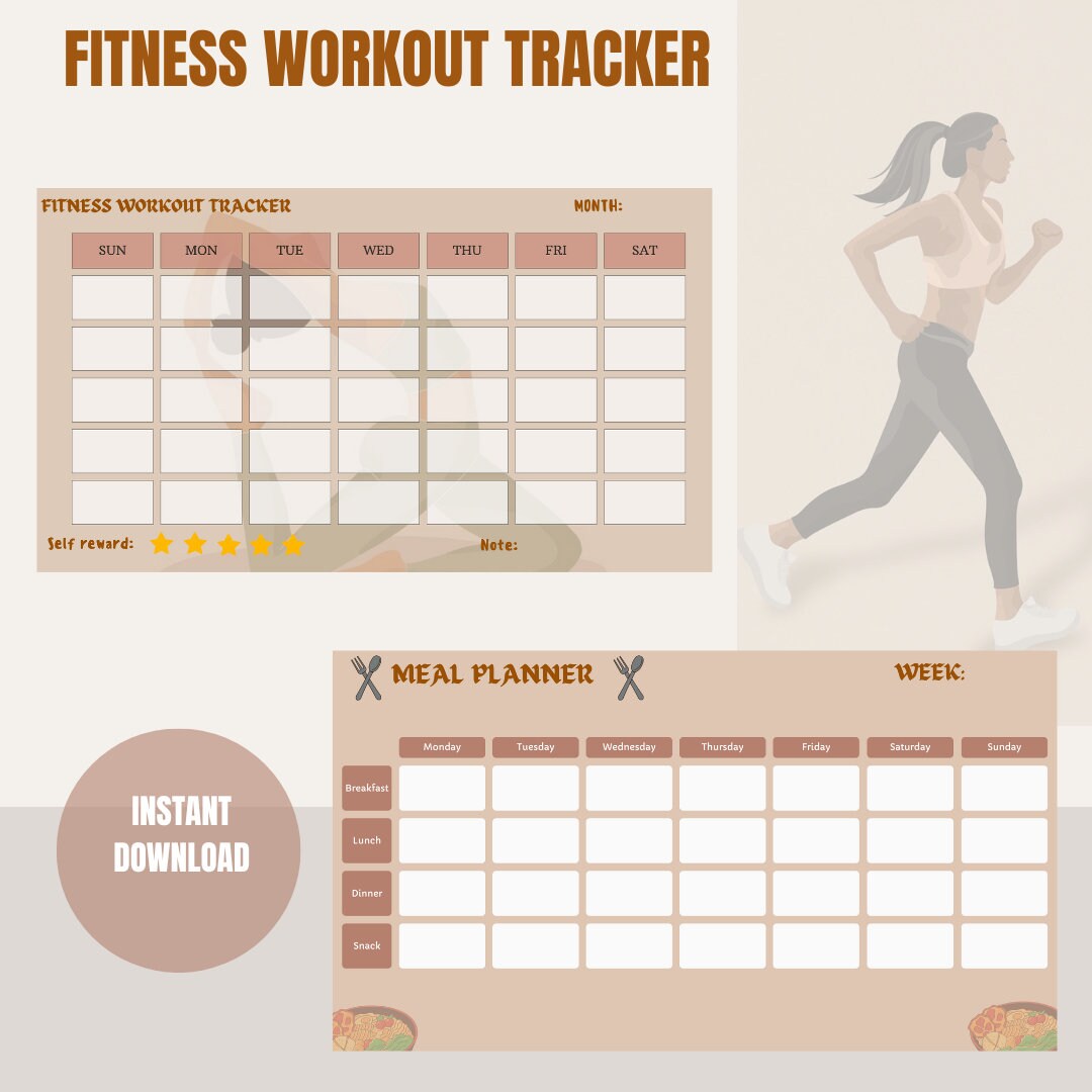 Simple Fitness Tracker and Meal Planner - Etsy