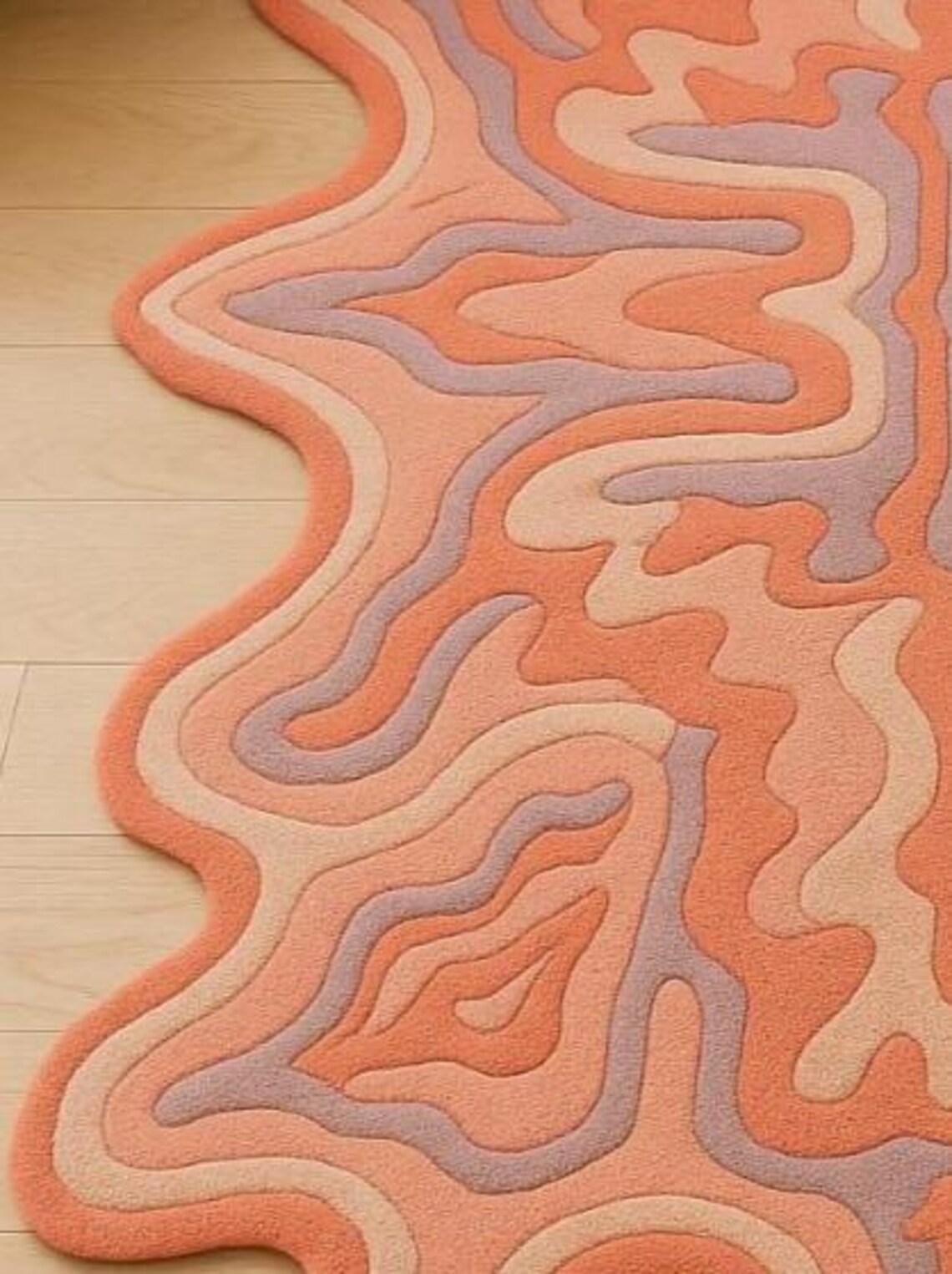 Wavy Irregular Shape Rug – Abstract Tufted Carpet for Bedroom & Living ...