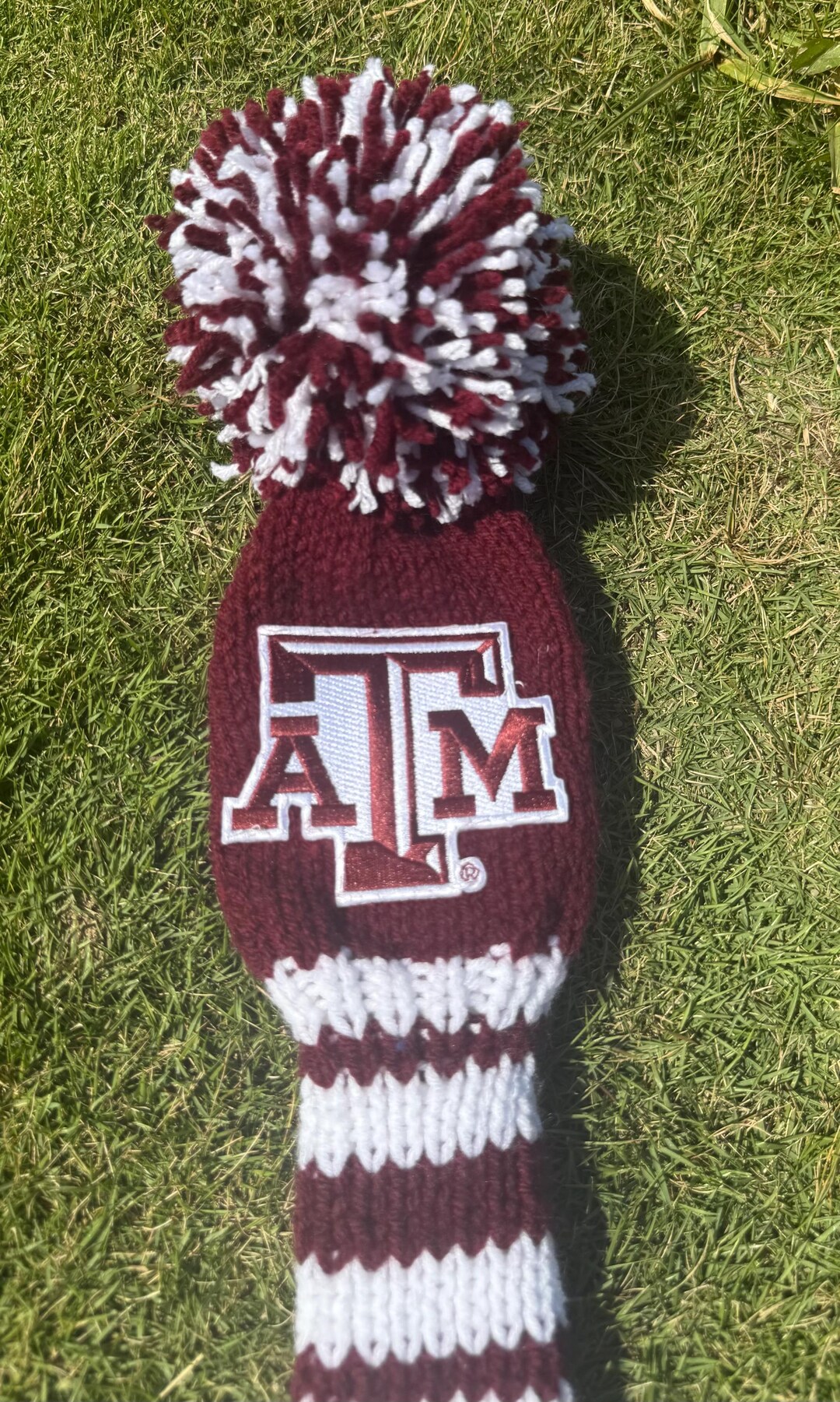 TEXAS A&M Aggies Custom Golf Club Cover Hand Knit Logo College Football ...