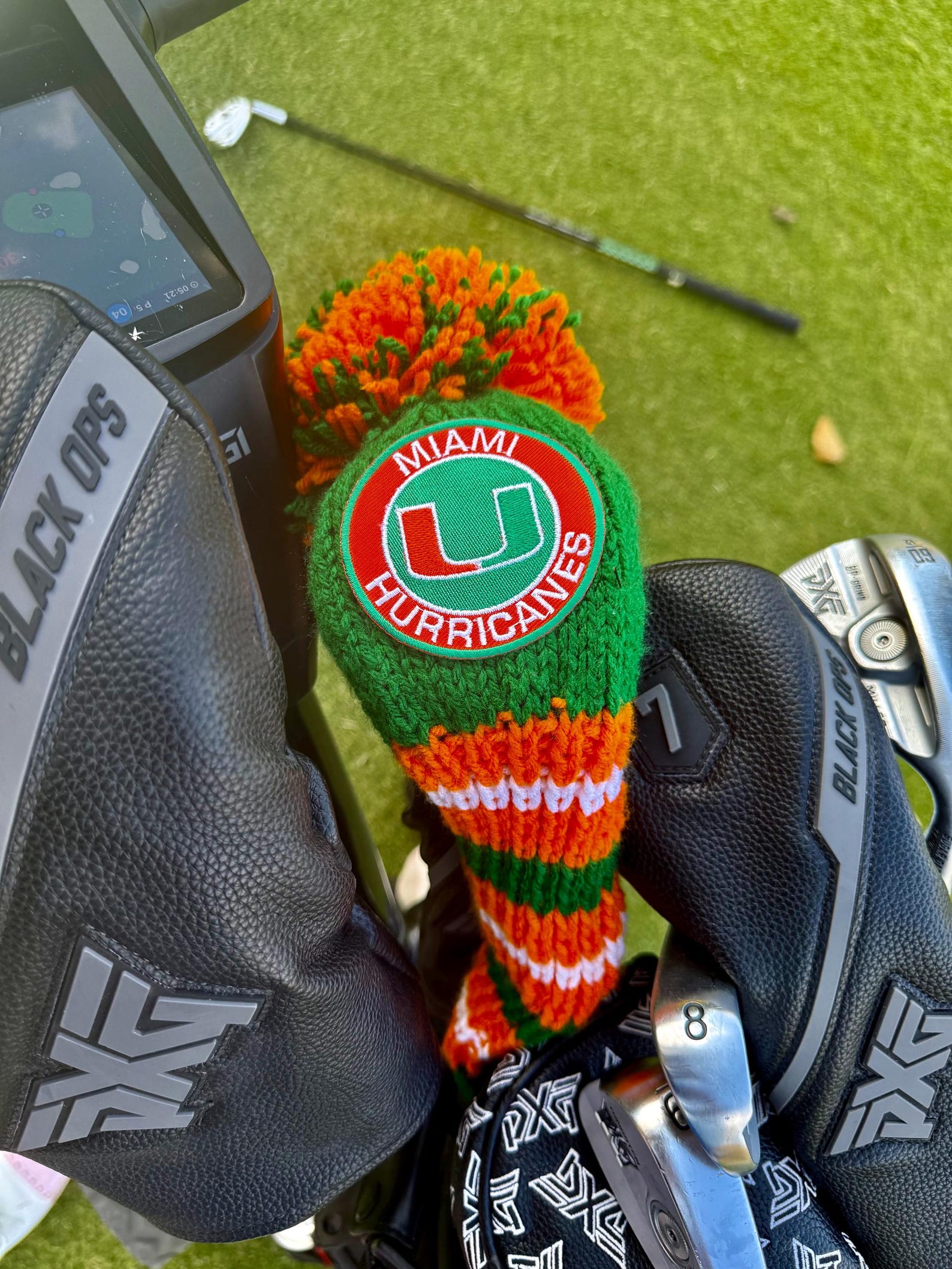 Miami Hurricanes Custom Golf Club Cover Hand Knit Logo College Football ...