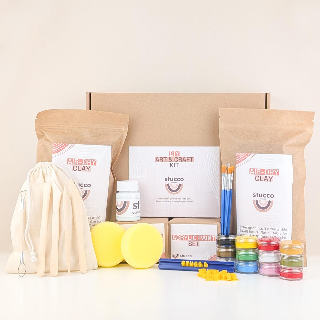 Air Dry Pottery Clay Kit – Handmade Pottery Craft Kit for Art Projects ...