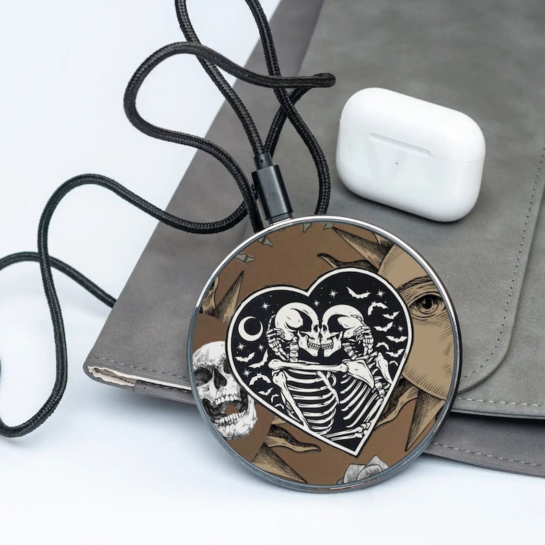 Skeleton Art Mobile Charger 15W Wireless Charging Witchcraft Pad Qi ...
