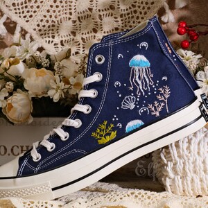 Custom Embroidered Ocean Converse Chuck Taylor 1970s - Etsy