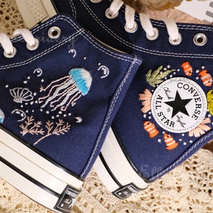 Custom Embroidered Ocean Converse Chuck Taylor 1970s - Etsy