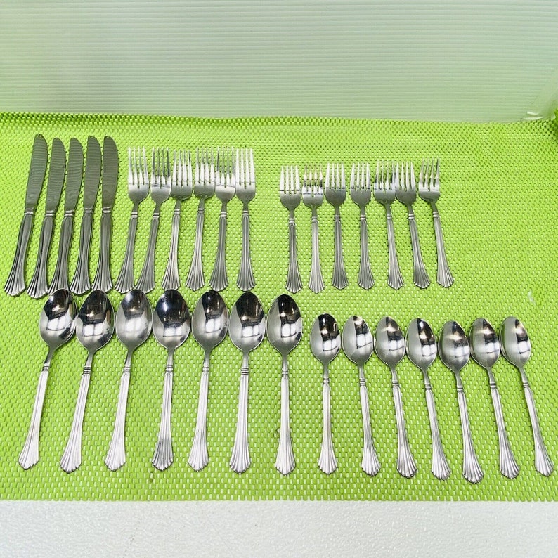 Pfaltzgraff Stainless Perennials Flatware Mixed Set Knives Forks Spoons 32 Pcs - Etsy