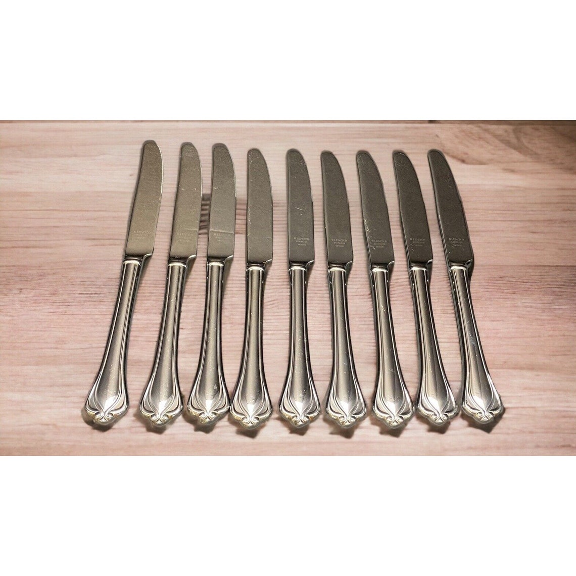 Lenox Alcott 9 Dinner Knives 18/10 Stainless Flatware 9 3/8" Length ...