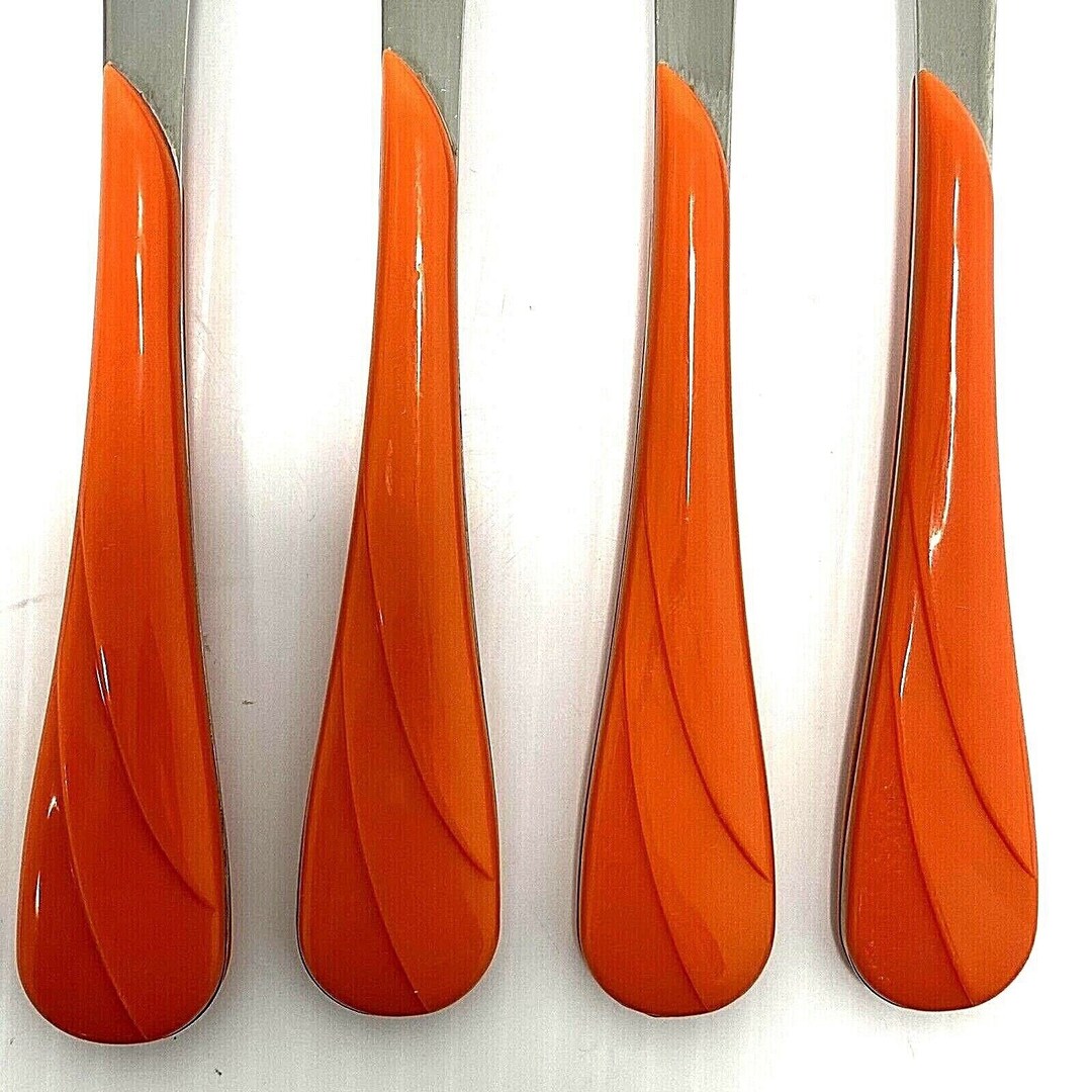 Fiesta SWIRL Stainless PERSIMMON Homer Laughlin Flatware (4 )dinner ...