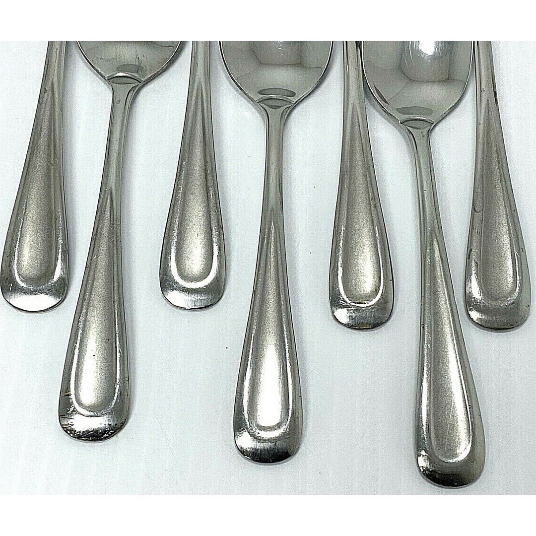 7 X Oneida Glossy Sand Dune Satin Accent Stainless Teaspoons 6 3/4" - Etsy